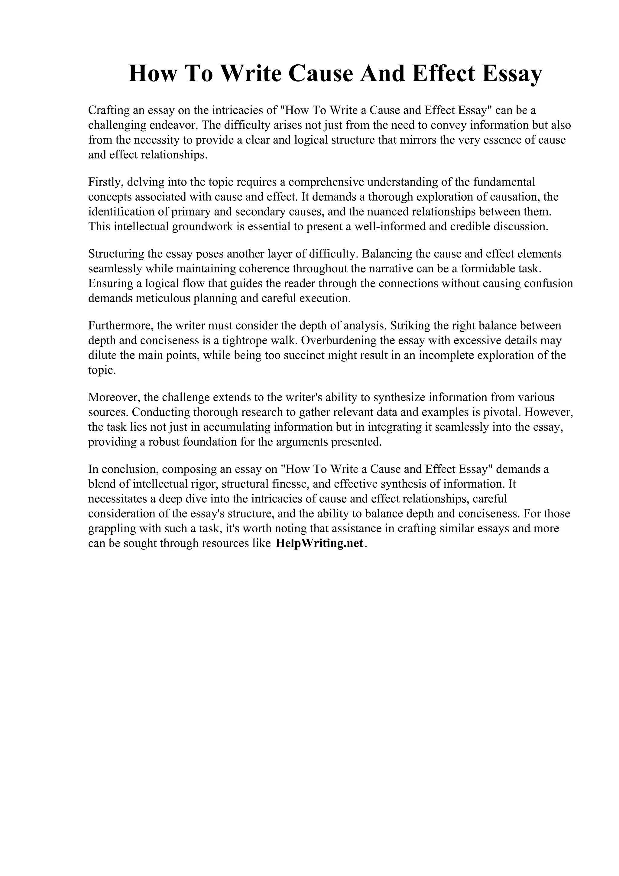 How To Write Cause And Effect Essay.pdf