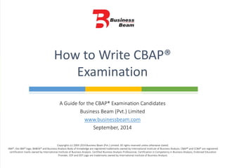 How to write cbap examinations | PDF