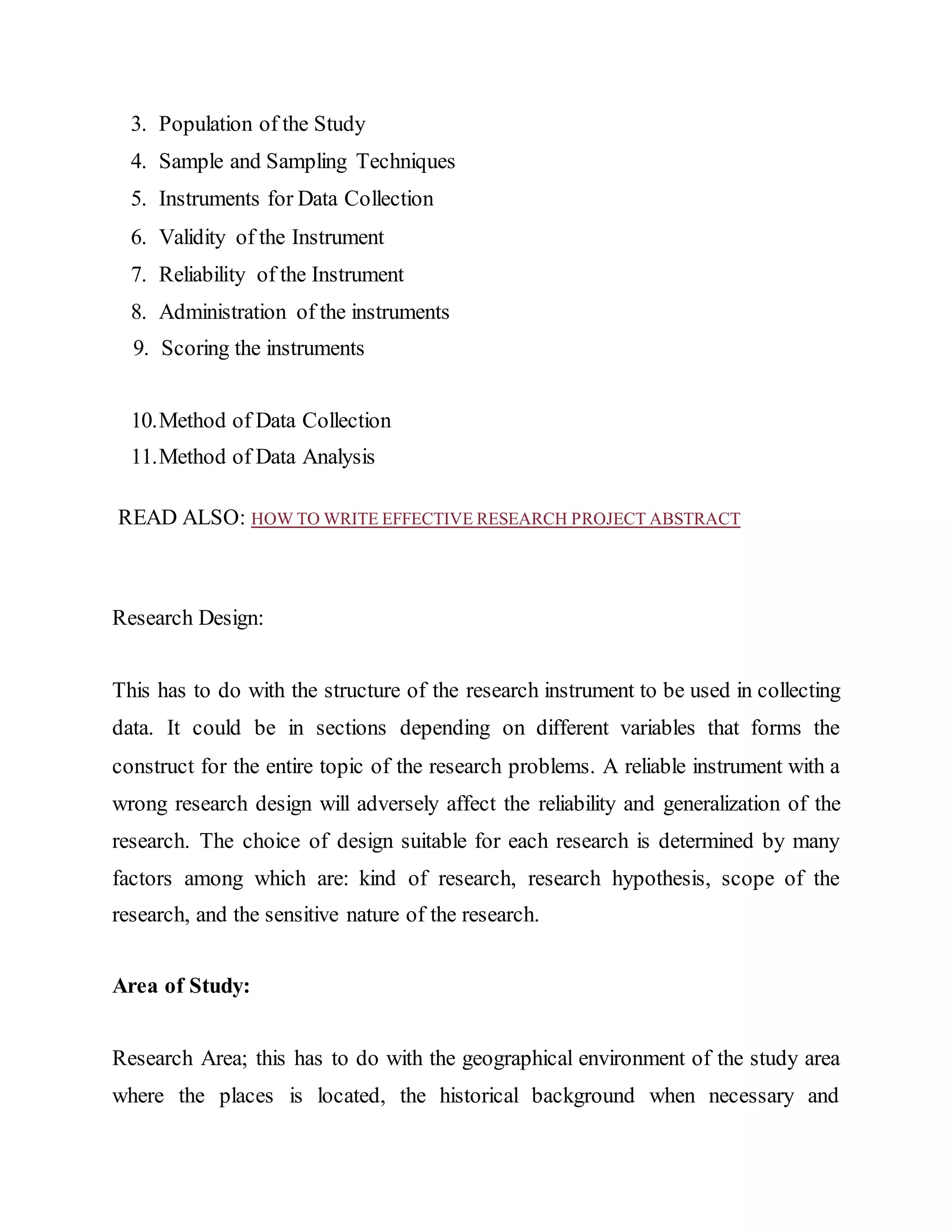 How to write chapter three of your research project | DOCX