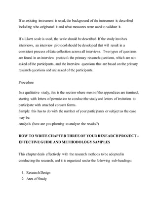 How to write chapter three of your research project | DOCX