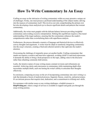 How To Write Commentary In An Essay.pdf