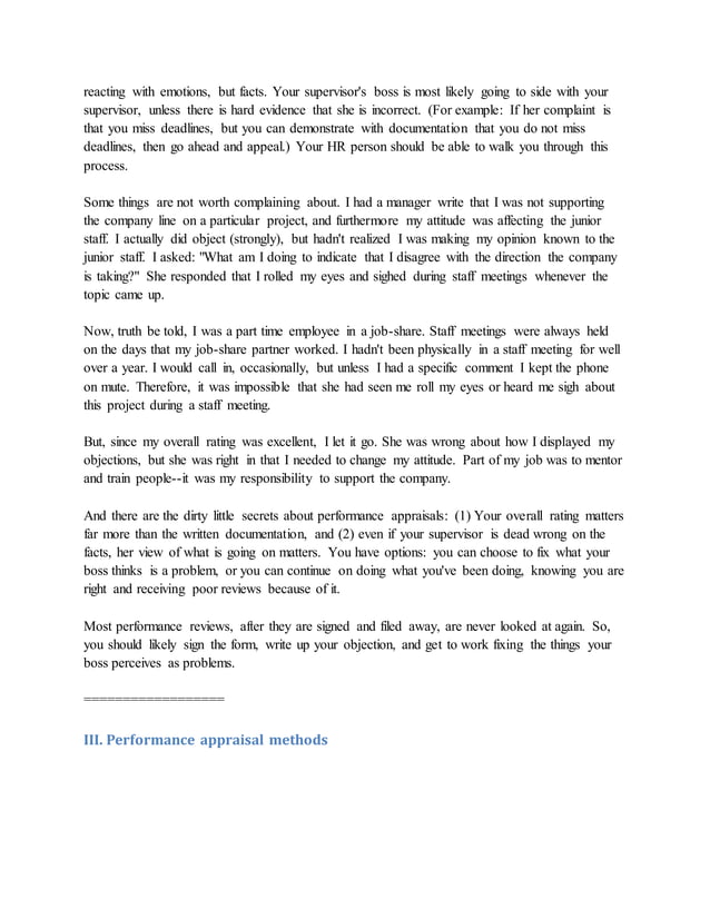 How to write comments on performance appraisal | PDF