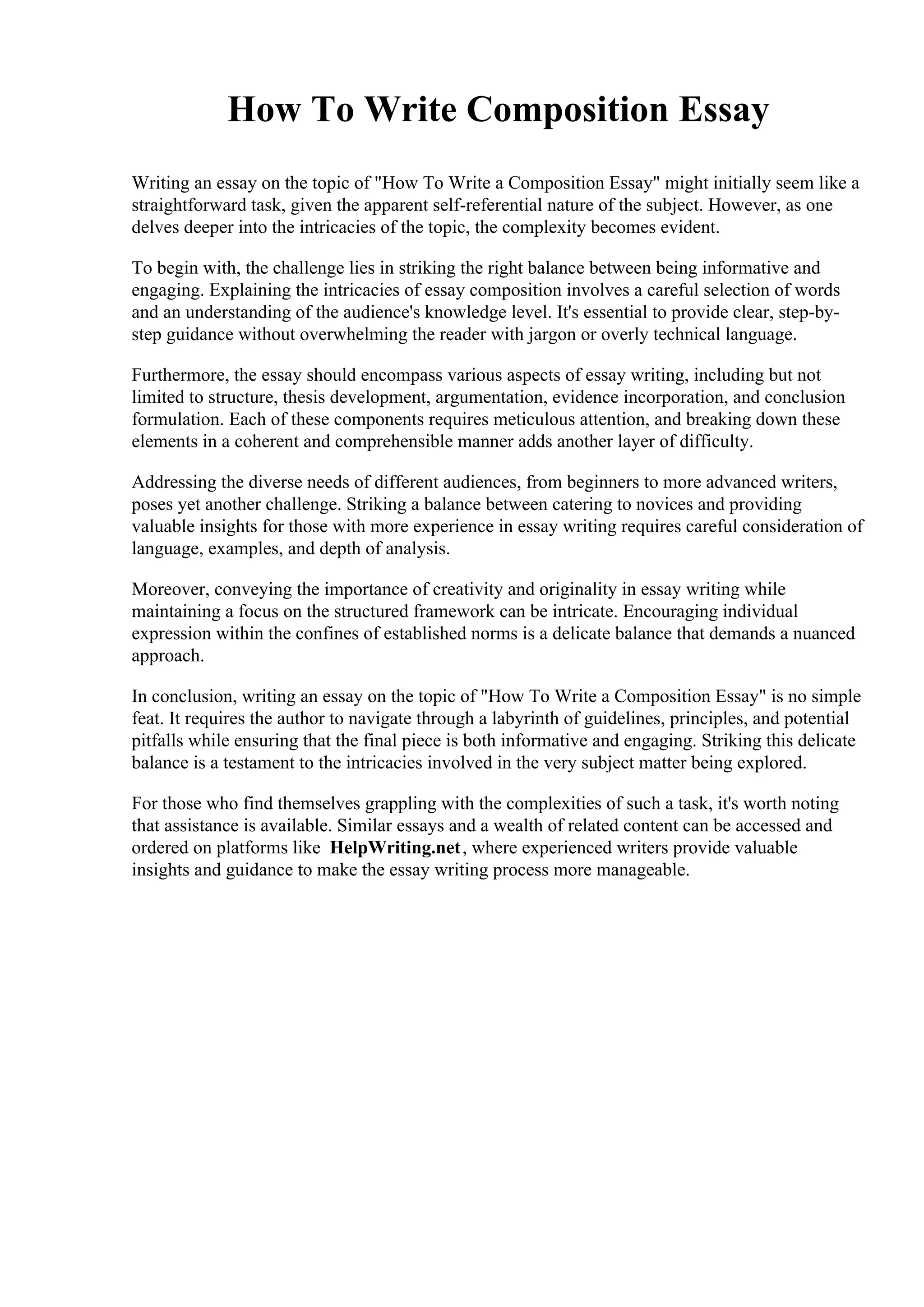 How To Write Composition Essay.pdf | Homework and Study | Education
