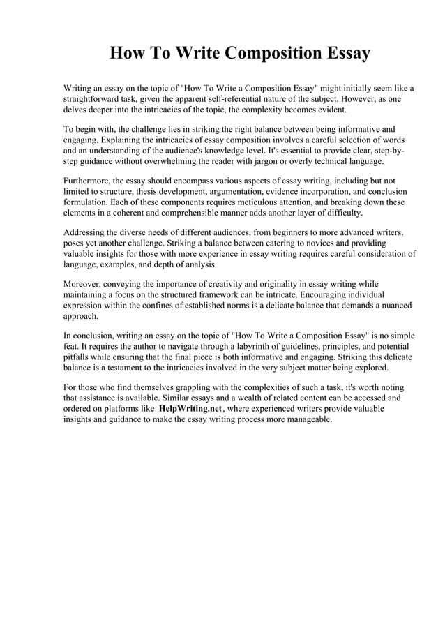 How To Write Composition Essay.pdf | Homework and Study | Education