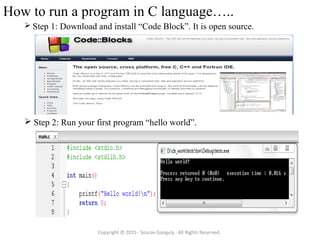 How to write c programme | PPT | Programming Languages | Computing
