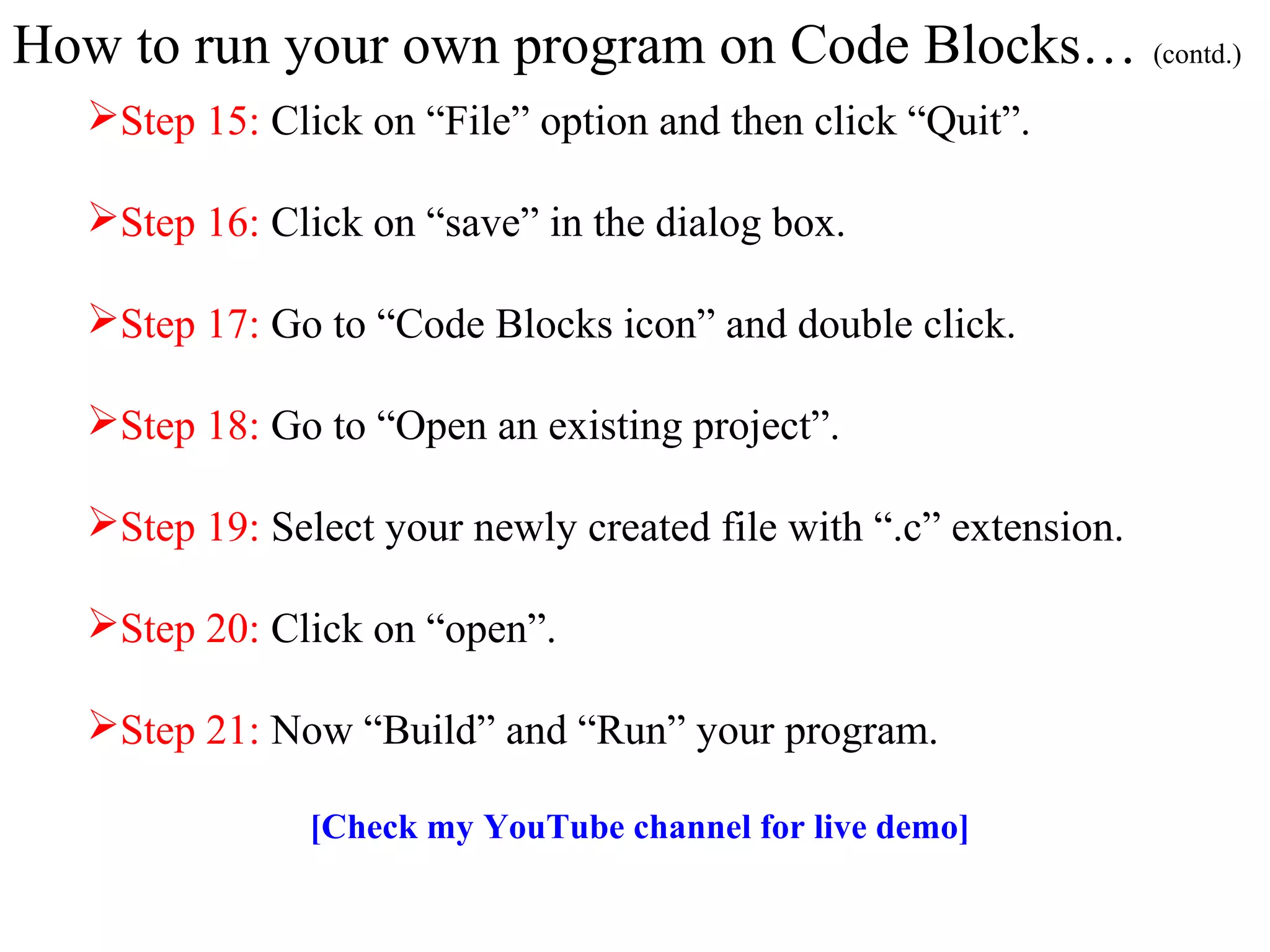 How To Write C Program With Code Blocks Ppt 0836