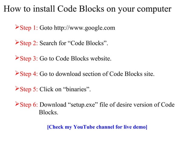 How to write c program with code blocks | PPT How to write c program with code blocks | PPT