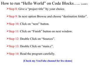 How to write c program with code blocks | PPT