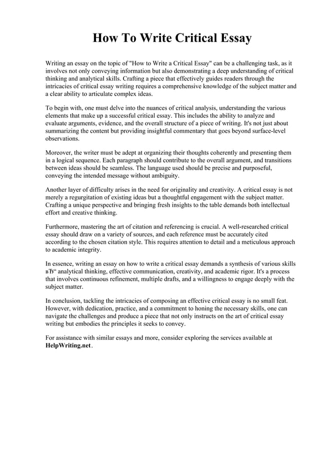 How To Write Critical Essay.pdf