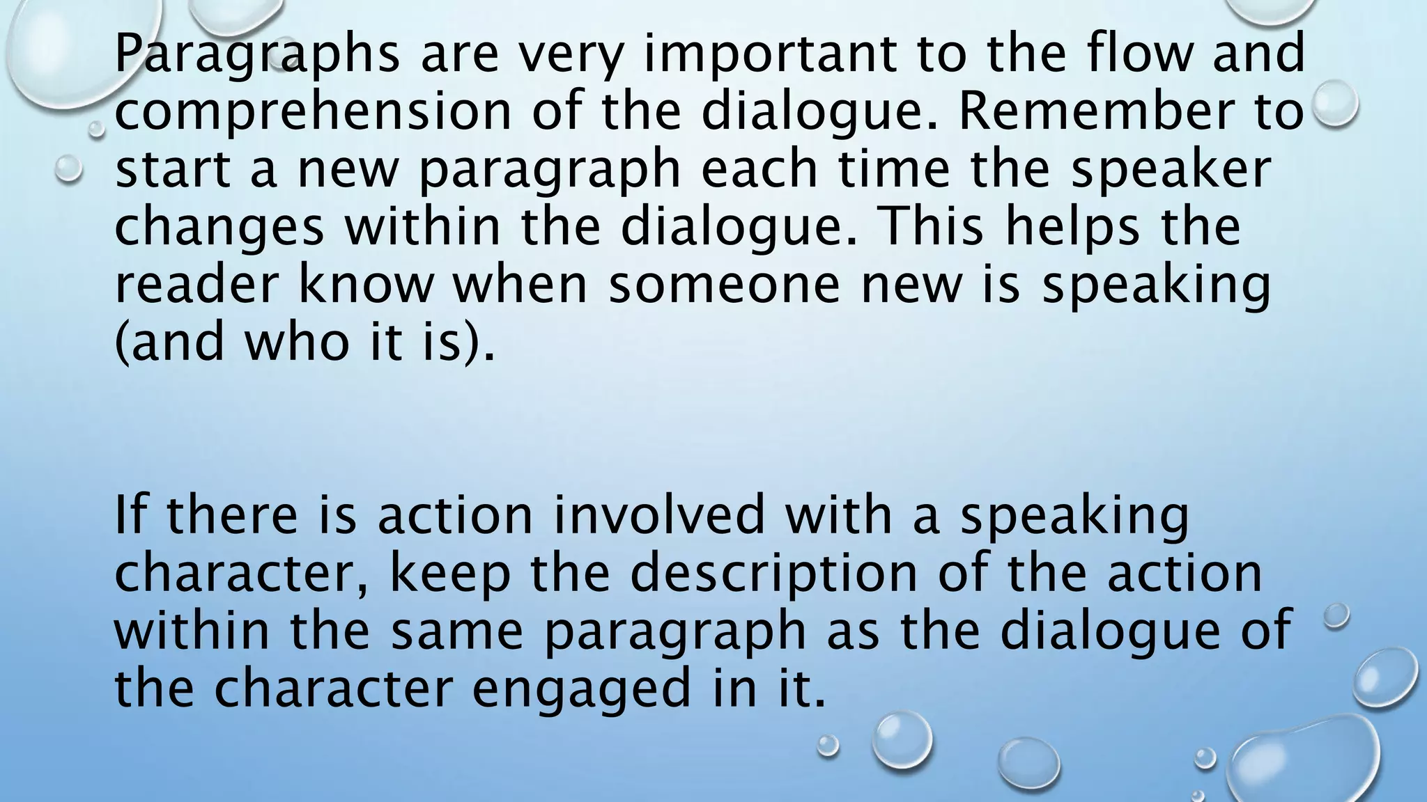 How to write dialogue in a story teacher's notes | PPTX | Fiction ...