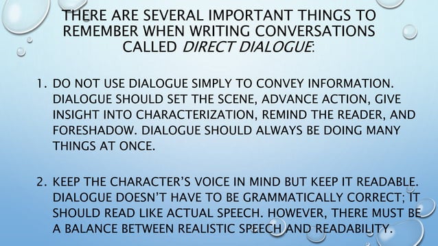 How to write dialogue in a story teacher's notes | PPTX | Fiction ...