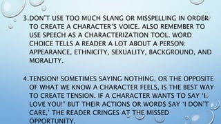 How to write dialogue in a story teacher's notes | PPTX | Fiction ...