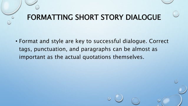 How to write dialogue in a story teacher's notes | PPTX | Fiction ...