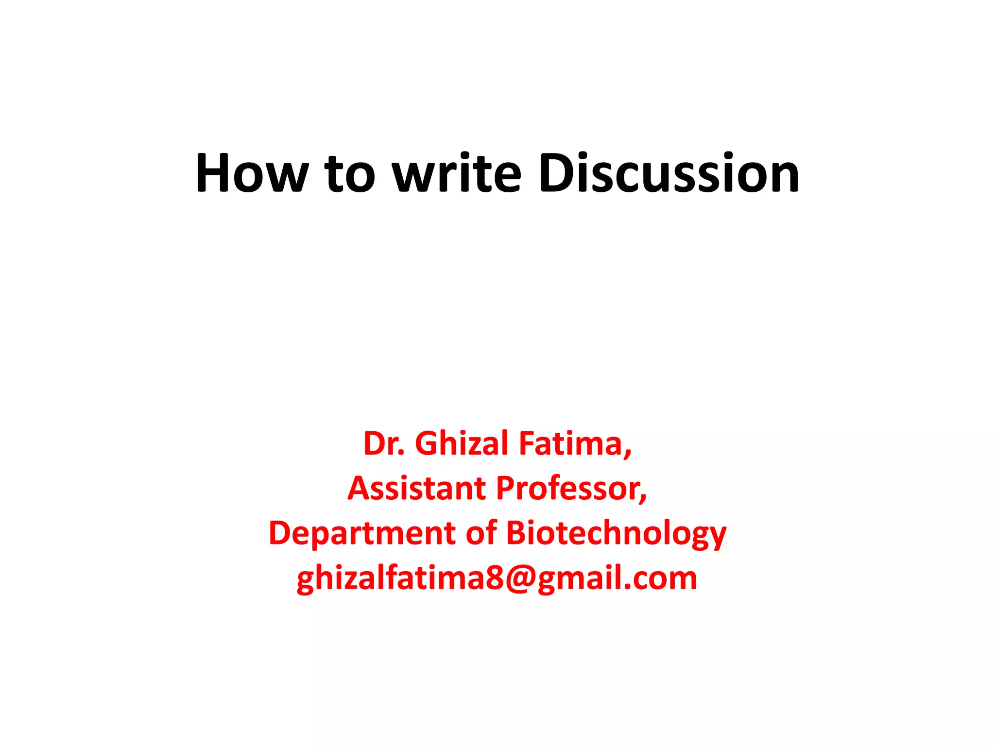 How to write discussion in thesis | PPTX