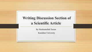 How to write discussion section | PPTX