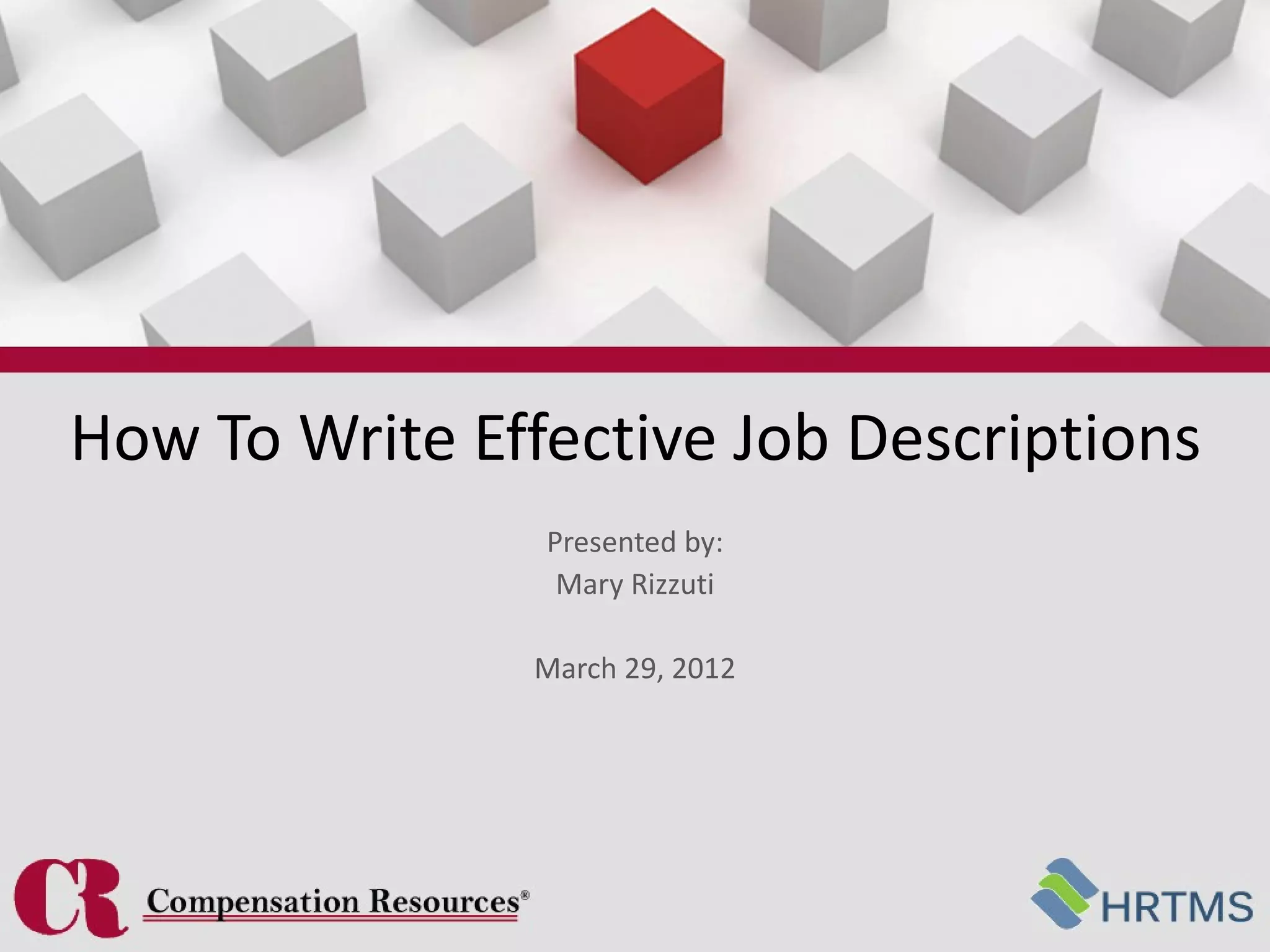 How To Write Effective Job Descriptions | PPT