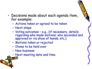 How to write effective meeting minutes | PPT