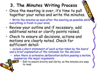 How to write effective meeting minutes | PPT