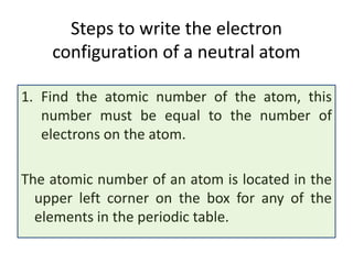 How to write electron configurations | PPTX