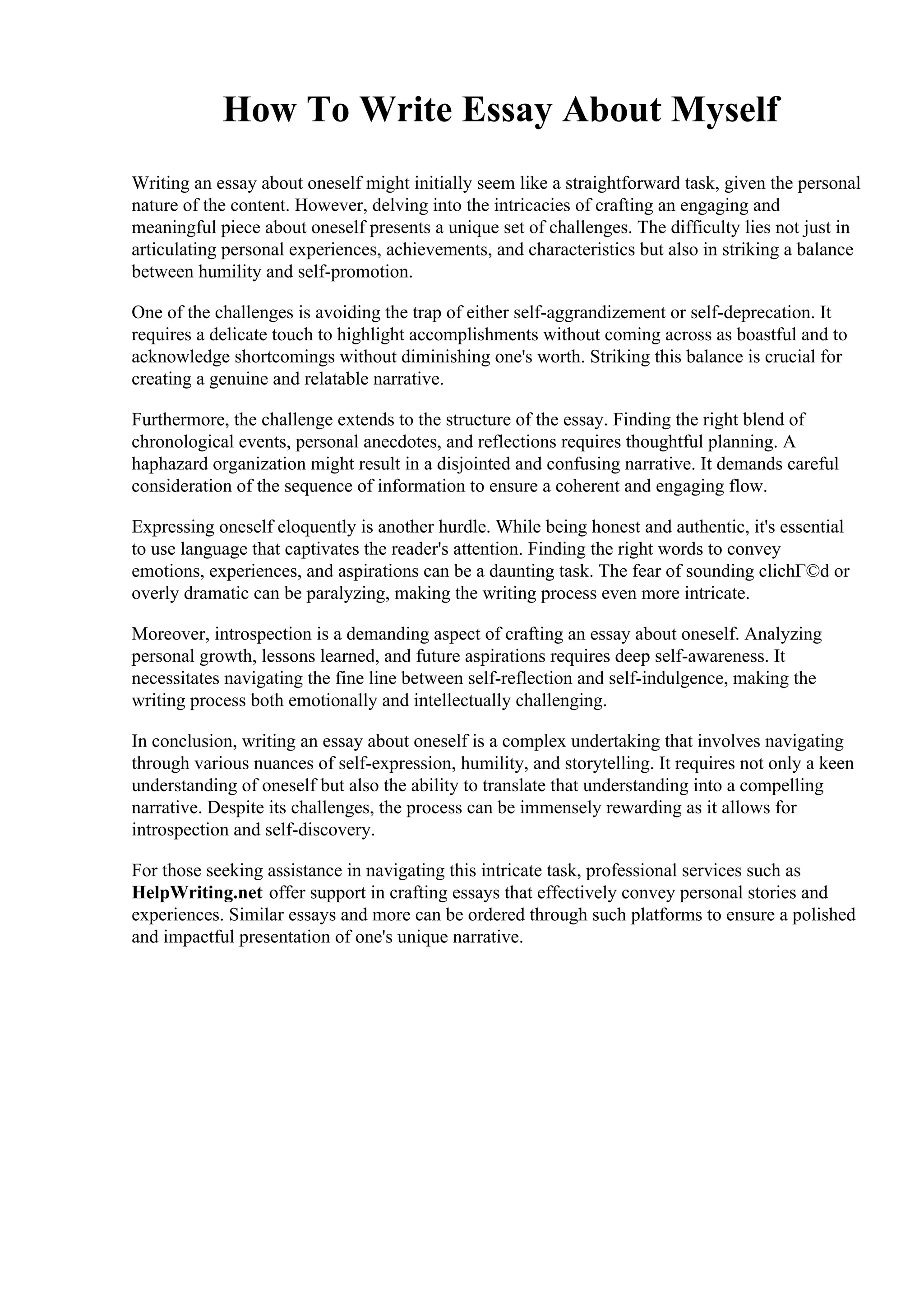 How To Write Essay About Myself.pdf