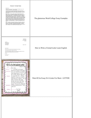 How To Write Essay Letter | PDF