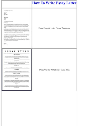 How To Write Essay Letter | PDF