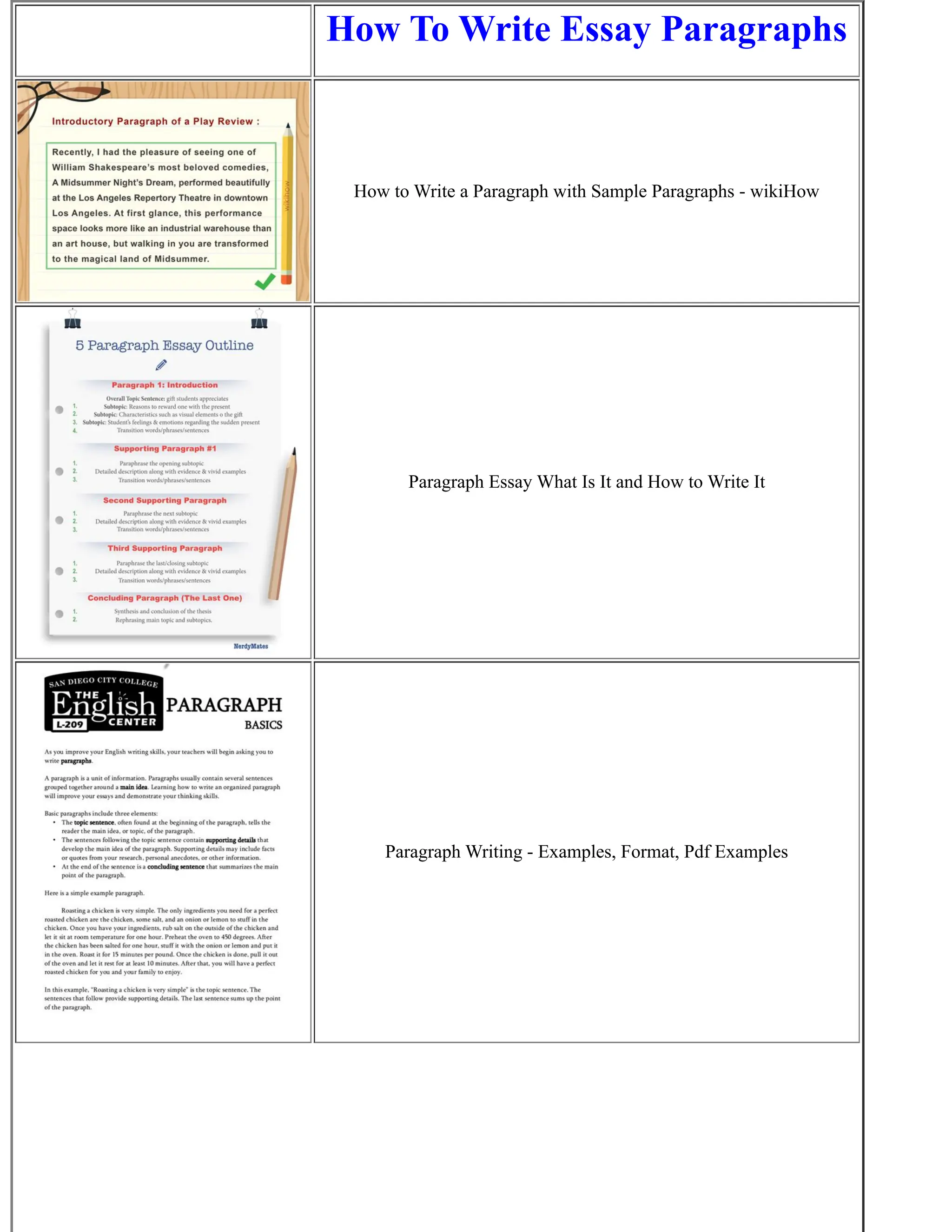 How To Write Essay Paragraphs | PDF