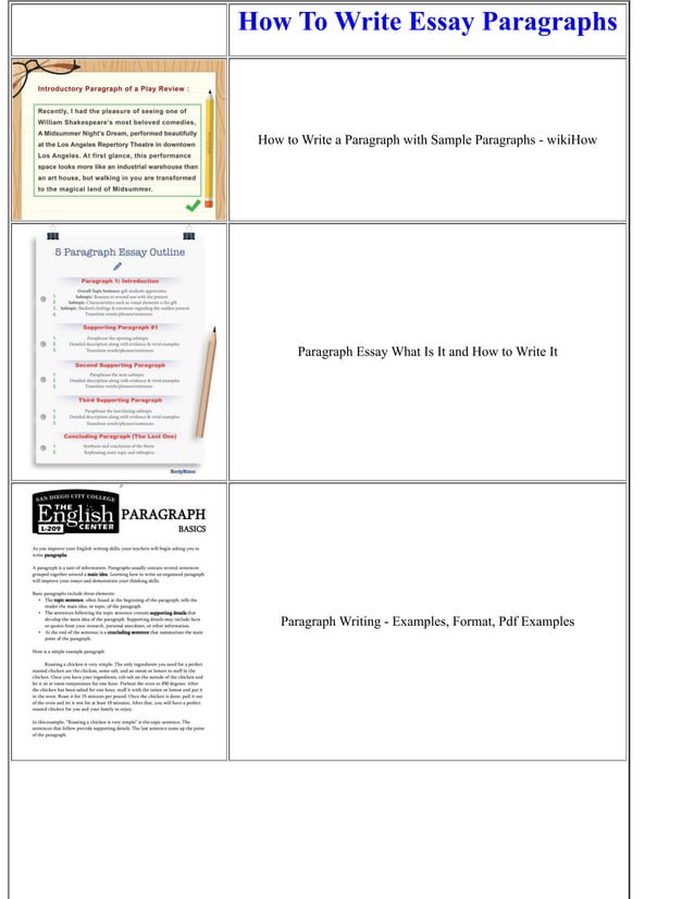 How To Write Essay Paragraphs | PDF