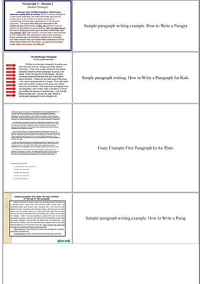 How To Write Essay Paragraphs | PDF
