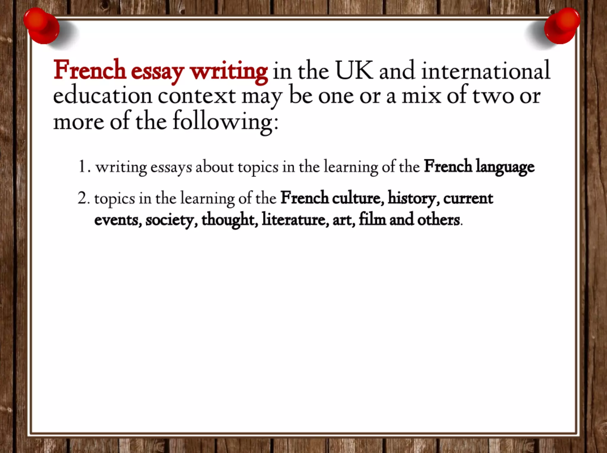 How To Write French Essay | PPT