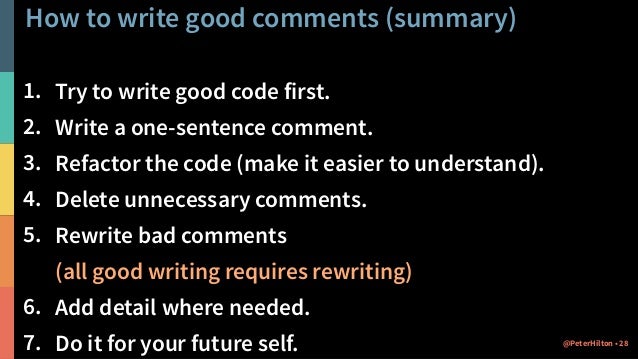 How to write good comments
