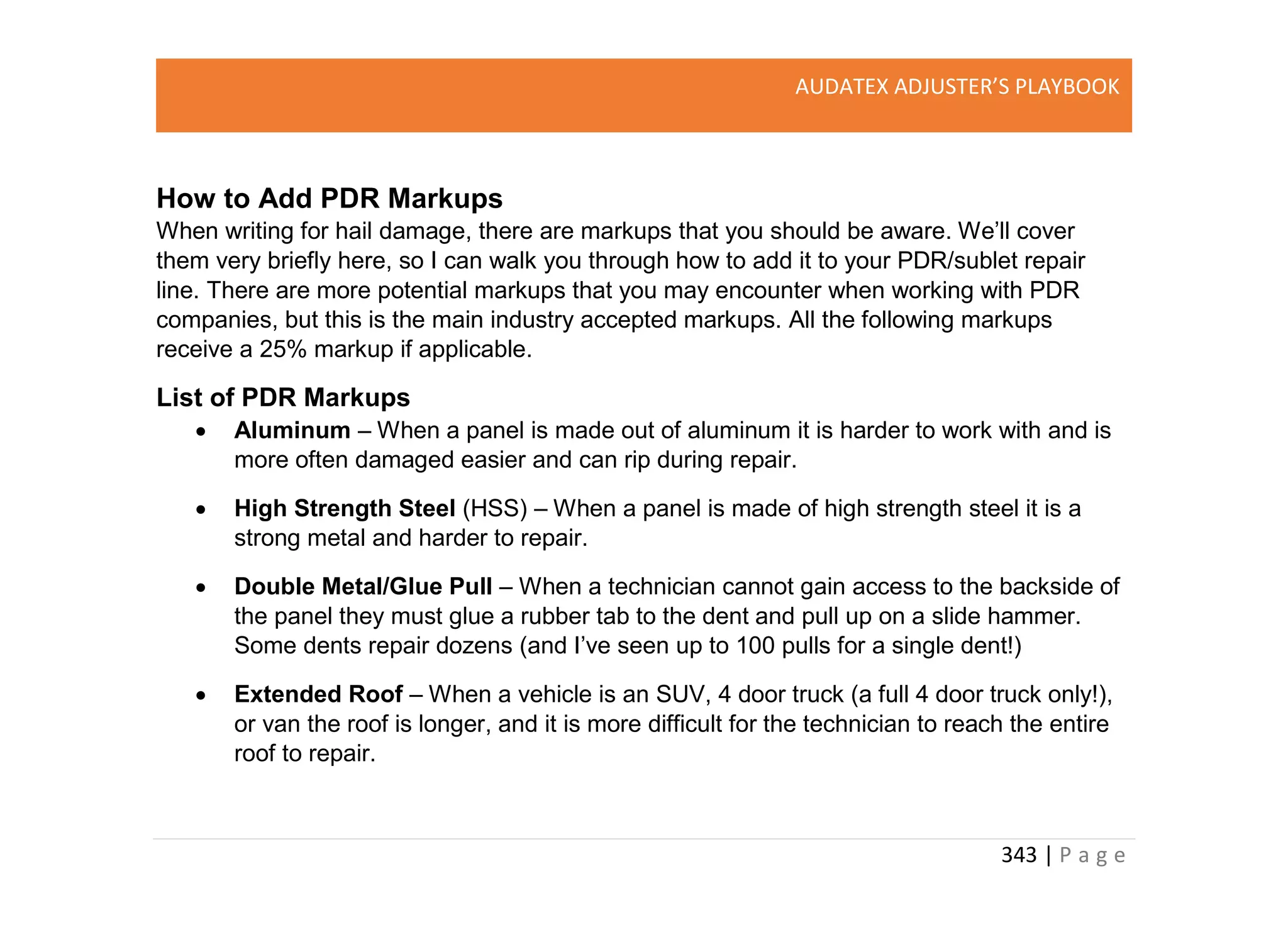 How to Write Hail or PDR Damage in Audatex WITHOUT the PDR Module | PDF