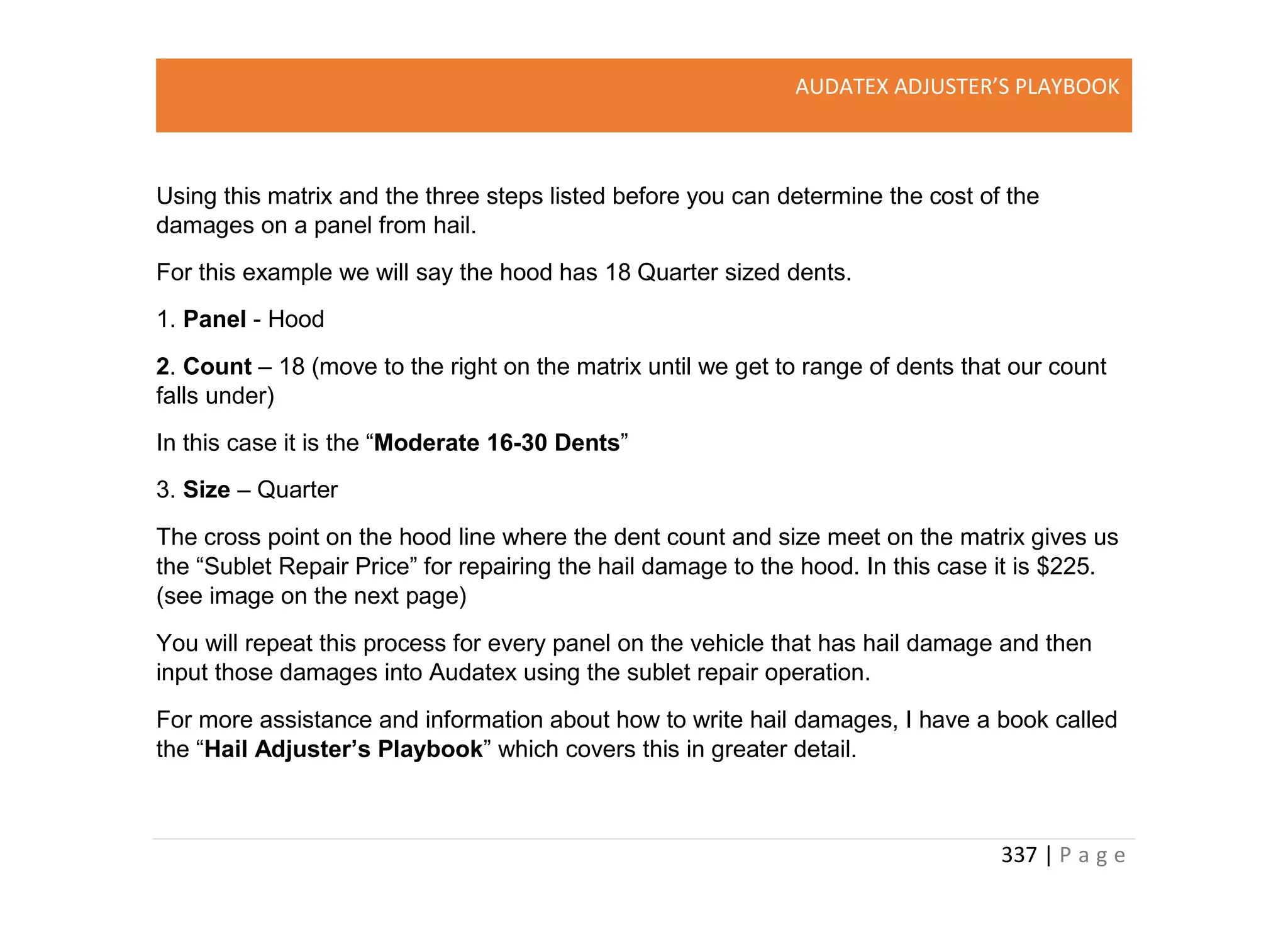 How to Write Hail or PDR Damage in Audatex WITHOUT the PDR Module | PDF