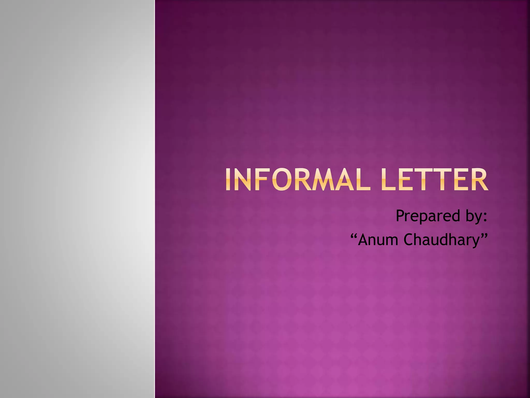 How to write informal letter? | PPT