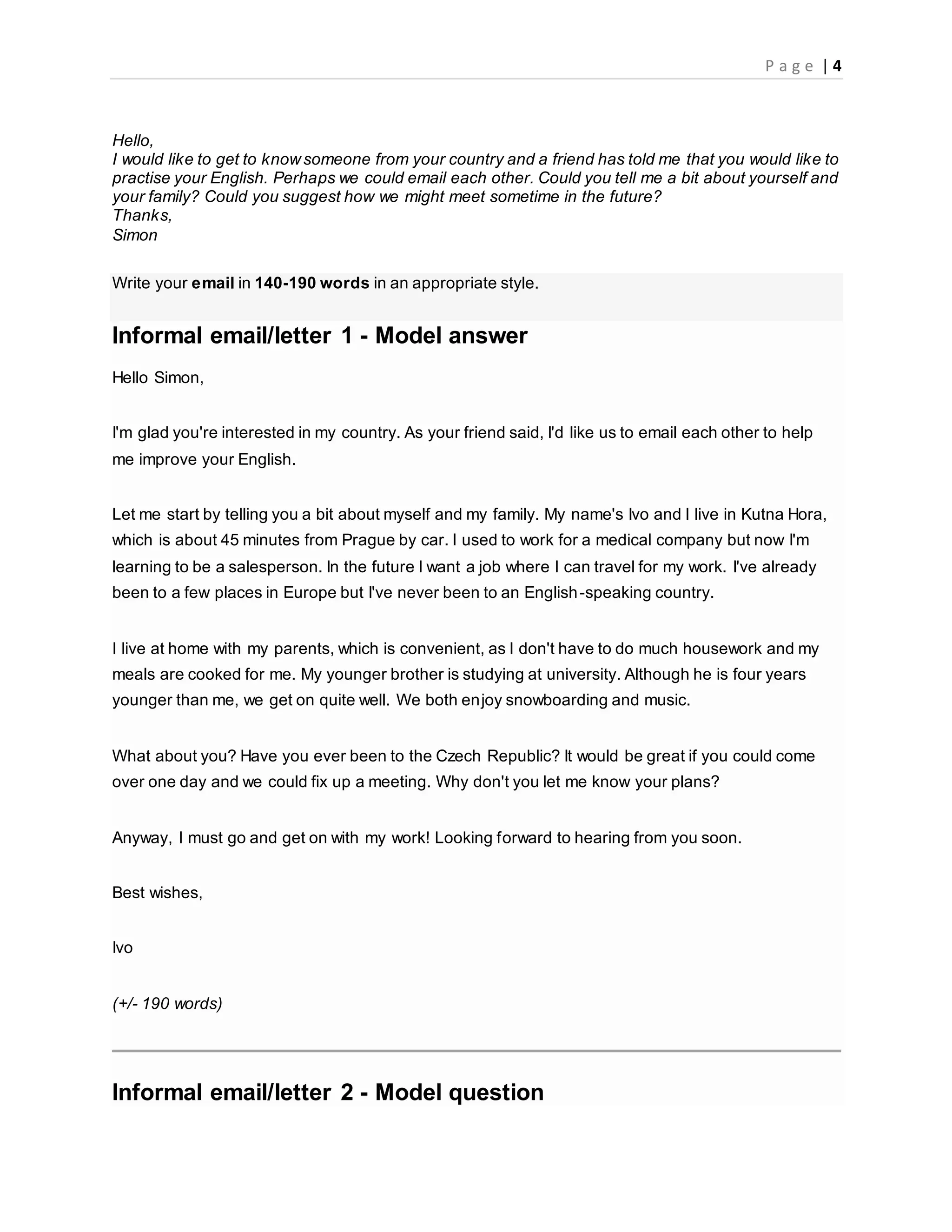 How to write informal letters or emails | DOCX