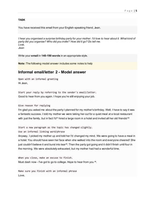 How to write informal letters or emails | DOCX
