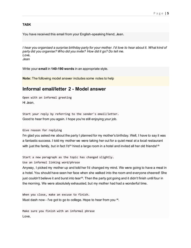How to write informal letters or emails | PDF