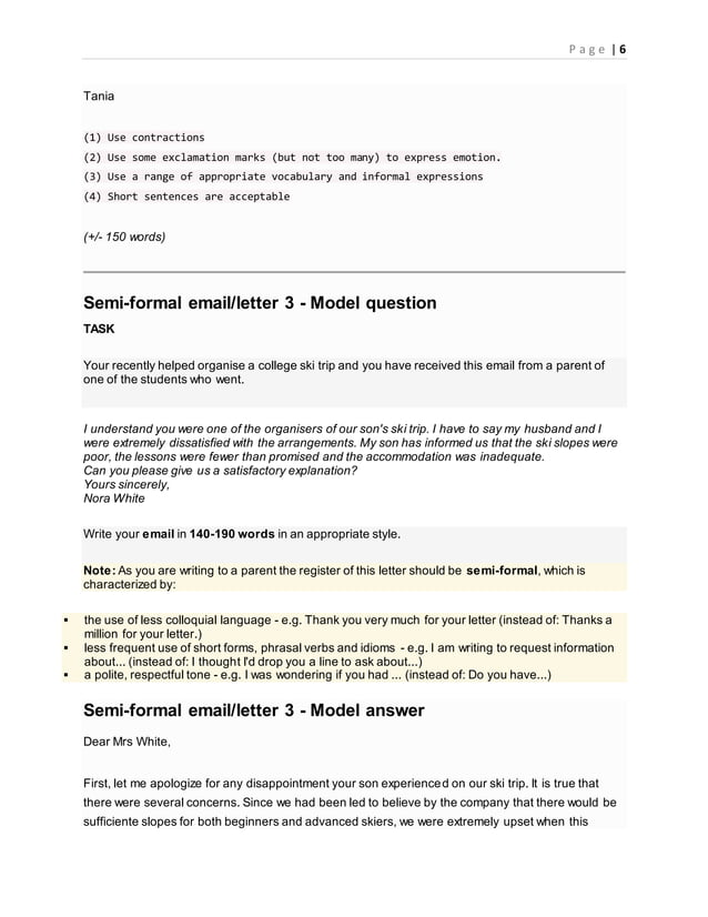 How to write informal letters or emails | PDF