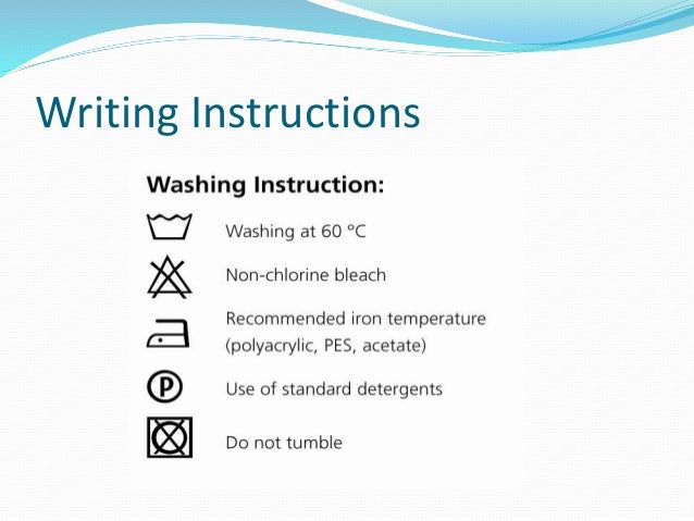 How to write instructions