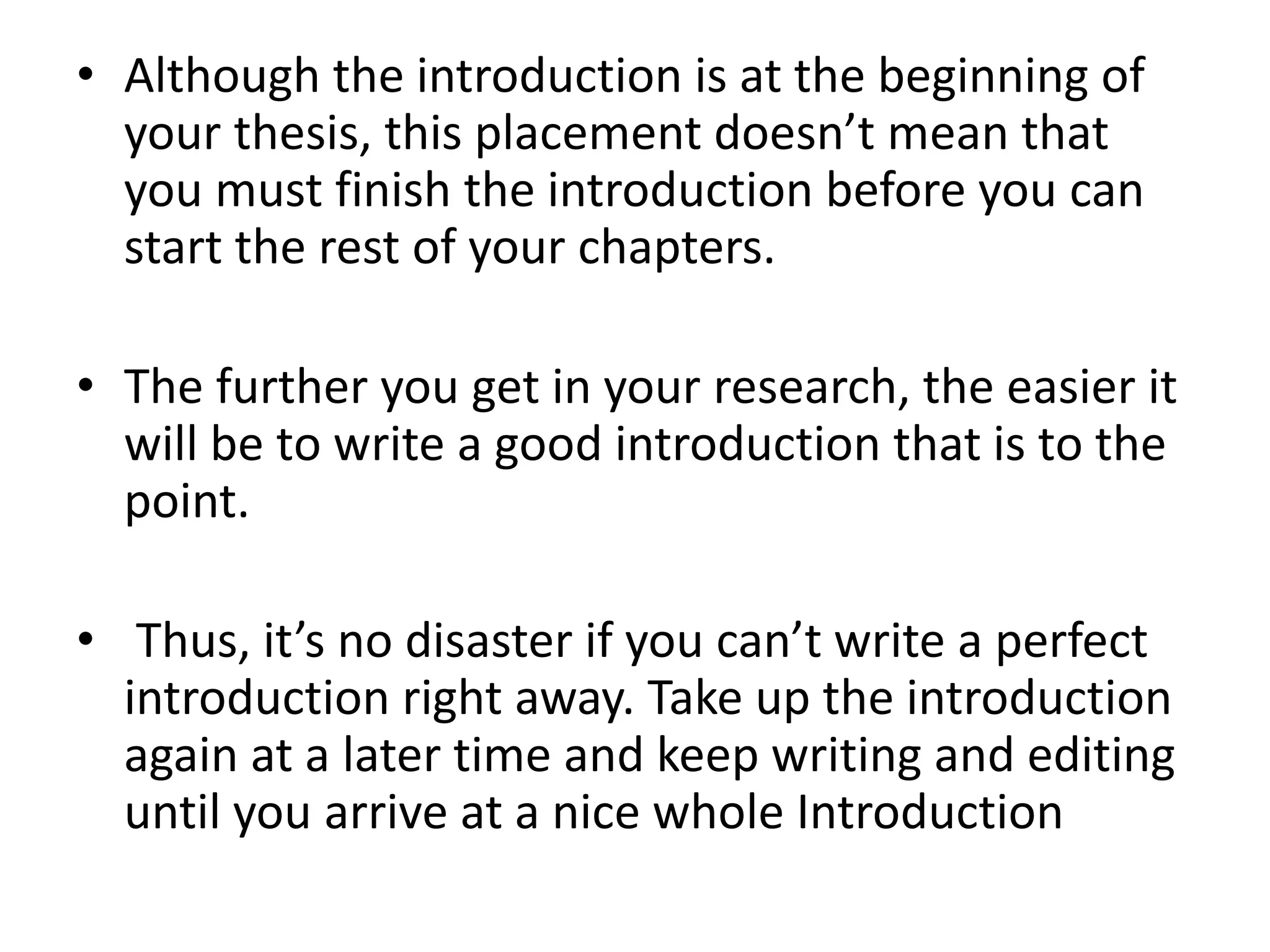 How to write introduction of thesis | PPTX