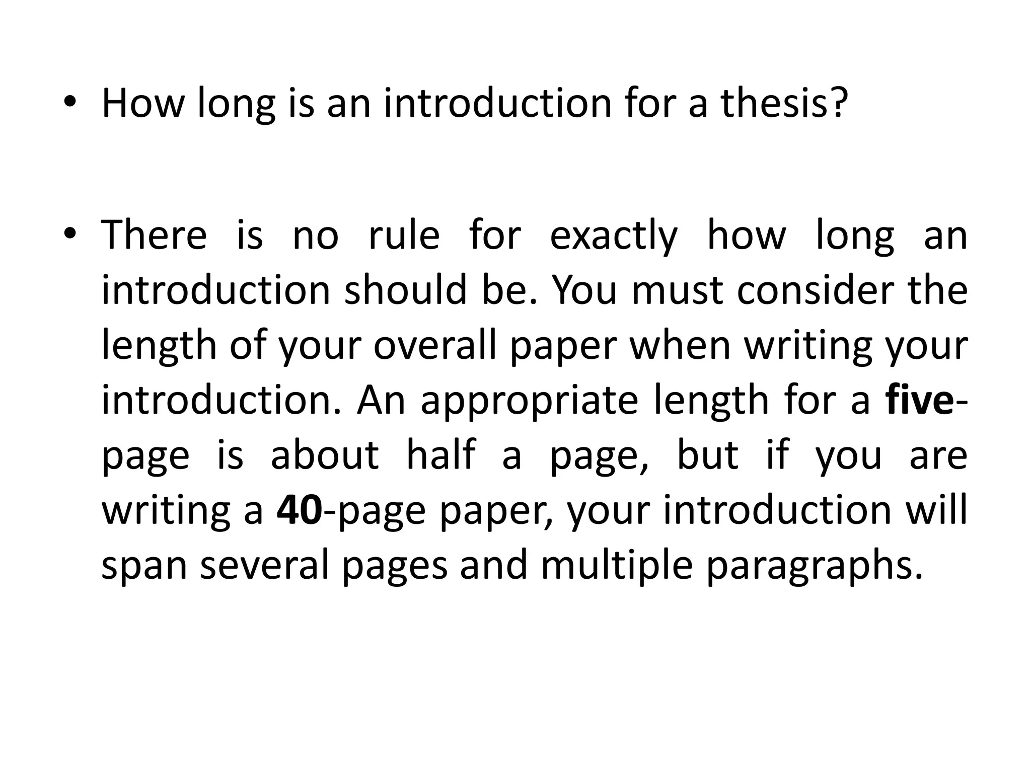 How To Write Introduction Of Thesis Pptx