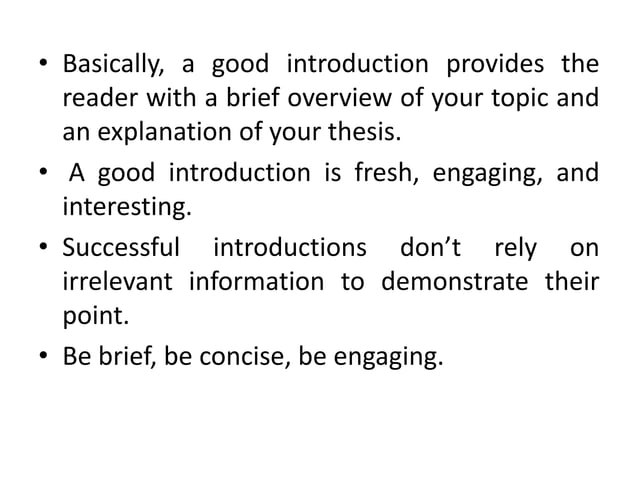 How to write introduction of thesis | PPTX