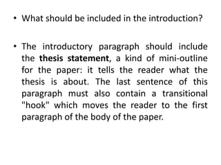 How to write introduction of thesis | PPTX