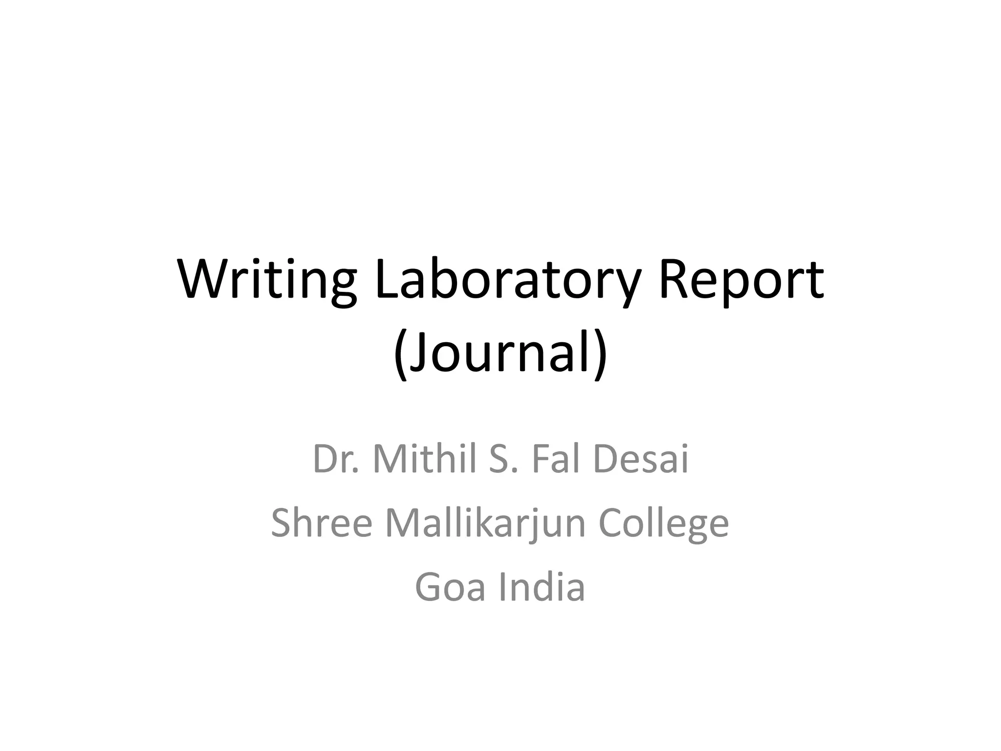 How to write laboratory report (journal) | PPTX