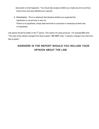 How to write lab report and be success | PDF