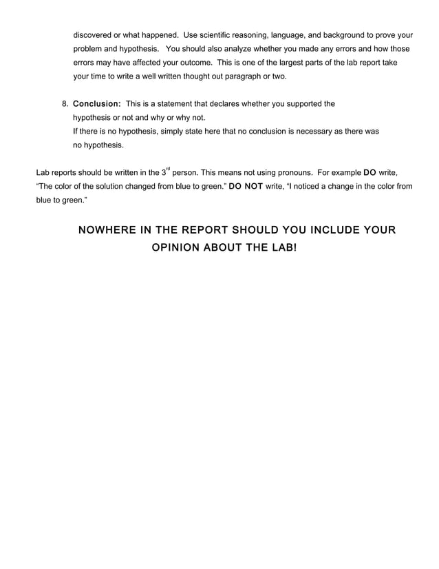 How to write lab report and be success | PDF