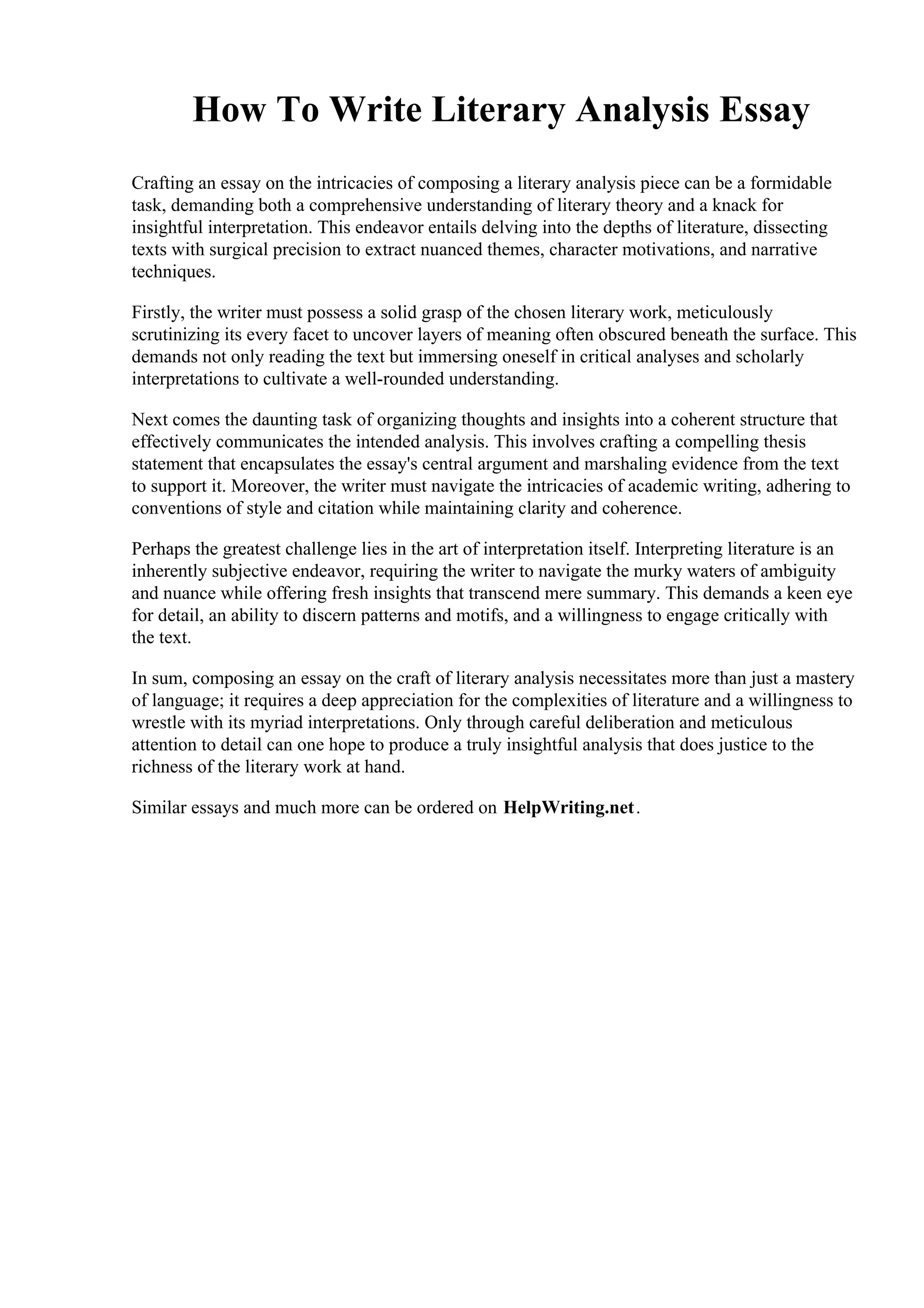 How To Write Literary Analysis Essay.pdf