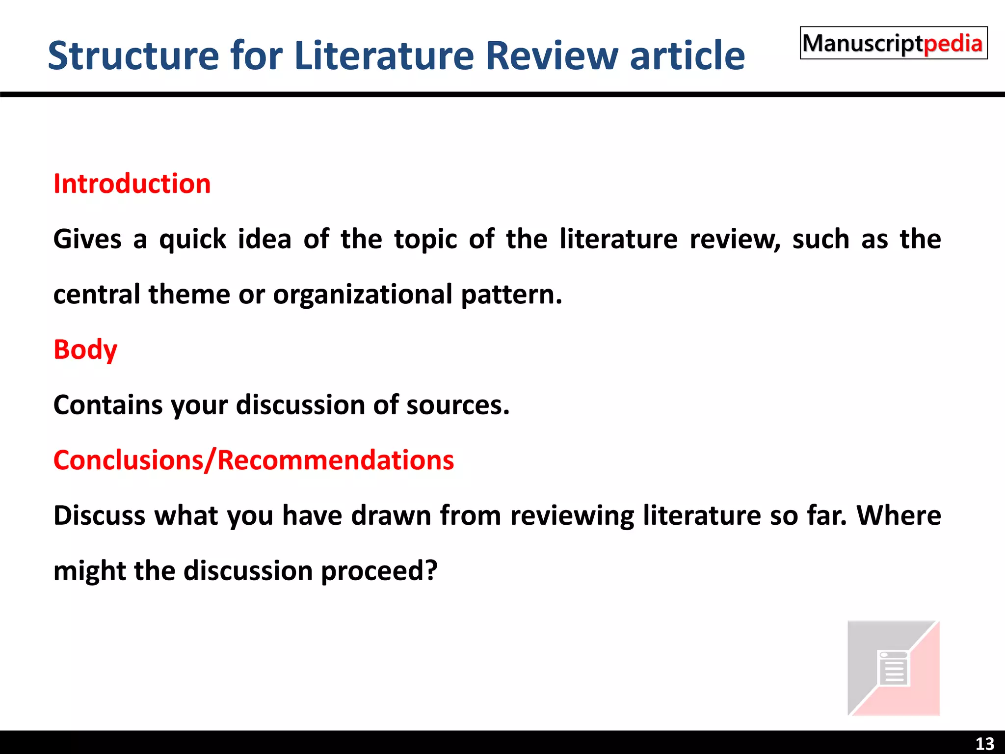How to Write Literature Review : Thematic | PDF