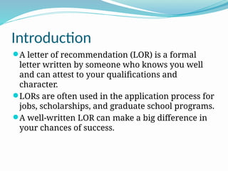 How to write Letter of Recommendation and SOP.pptx