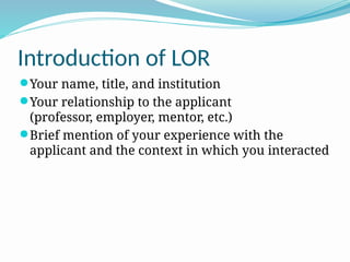 How to write Letter of Recommendation and SOP.pptx